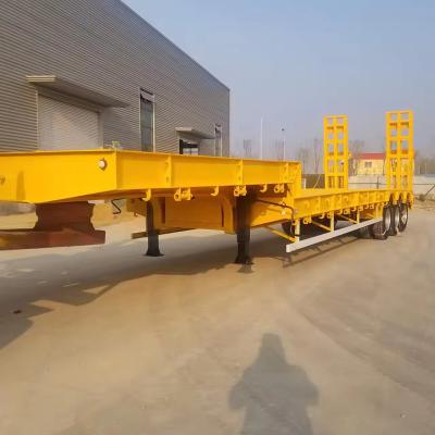 Cina Servizio post-vendita 1 anno 3 assi 50 t Lowbed Lowboy Low Flatbed Loader Drop Deck Trailer in vendita