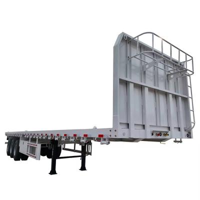 China Zelfdumping 40ft flatbed truck trailer met 12pcs twist lock en 1820mm loopvlak Te koop