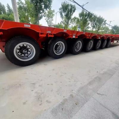 China Drie lijnen zes assen 40 60 ton lange gooseneck lowbed trailer met 1820 mm loopvlak ijzer Te koop