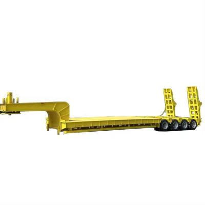 China Drie lijnen zes assen 40 60 ton lange gooseneck lowbed trailer met 1820 mm loopvlak ijzer Te koop