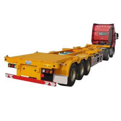 China 4 Axle Low Flat Semi-Trailer Low Bed Flat Trailer 60 Tons for Your Benefit for sale