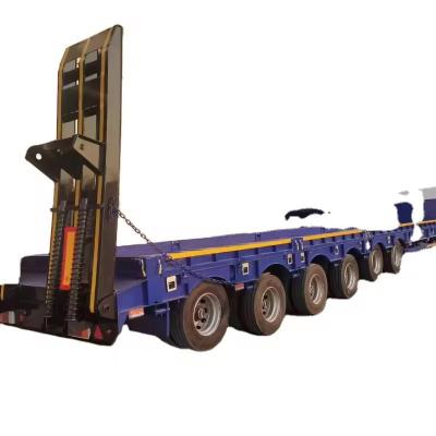 China 4 Achsen niedriges Flat-Semi-Trailer Niedrigbett Flat-Trailer 60 Tonnen für Ihren Nutzen zu verkaufen
