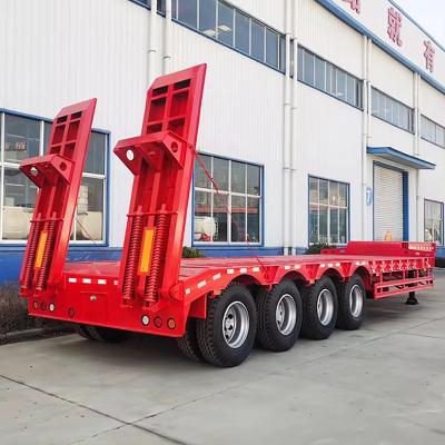 China 4 Achsen niedriges Flat-Semi-Trailer Niedrigbett Flat-Trailer 60 Tonnen für Ihren Nutzen zu verkaufen