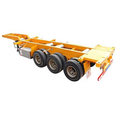 China Tweesnelheid Landing Leg Flatbed Lowbed Semitrailer voor de Afrikaanse markt 13m 3 Achsen Gebruikt Te koop