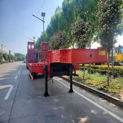 China Handmatig landingsbeen 60 ton zware laagbed vrachtwagen aanhangwagen voor 40ft container vervoerder Te koop