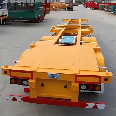 China 13500X3000X1550 mm ijzeren half-aanhanger met laag bed voor het transport van machines 13m platbed aanhanger Te koop
