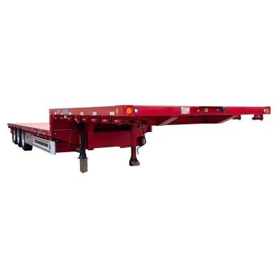 China 13500X3000X1550 mm ijzeren half-aanhanger met laag bed voor het transport van machines 13m platbed aanhanger Te koop