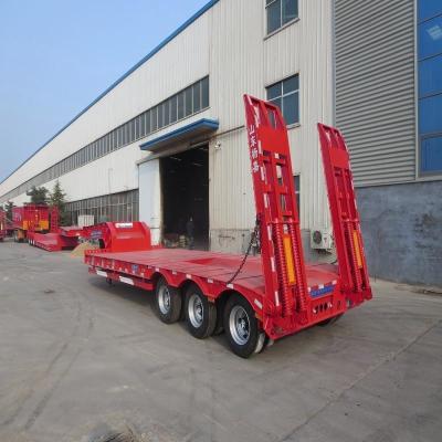 China 3 assen 50 ton 60 ton laaggelegen half-truck aanhangwagens voor het vervoer van zwaar materieel Te koop