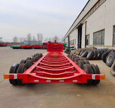 China 60 ton 3 assen uitbreidbare laagbed aanhangwagen / laag platbed semi-aanhangwagen / laag boy truck semi-aanhangwagen Te koop