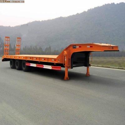 China 60 ton 3 assen uitbreidbare laagbed aanhangwagen / laag platbed semi-aanhangwagen / laag boy truck semi-aanhangwagen Te koop