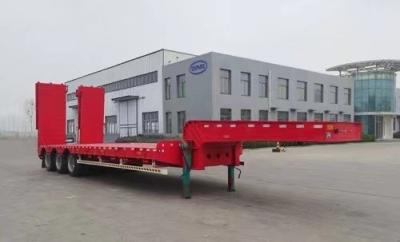 China 3/4/5 Axle Low Bed Loader Flat Gooseneck Flat Deck Ramp Hydraulic Ladder Retractable Half Pleat Trailer for Loading for sale