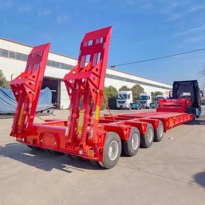 China 3-assige laagvlakke half-aanhangwagen voor containervervoer Te koop