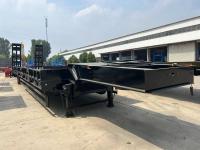 Quality 3 Axle 60 Ton Lower Deck Flat Deck Low Bed Semi-Trailer for Heavy Duty Transportation for sale