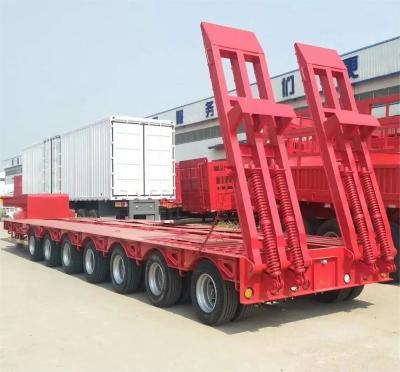 China Shang Dong zware machines lage platte aanhangwagen gemaakt in met mechanische ophanging op een Te koop