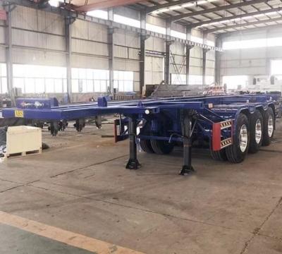 China Flatbed 3-Axle 20- and 40-Foot Dock Container Skeleton Truck Trailer for Long-Lasting for sale