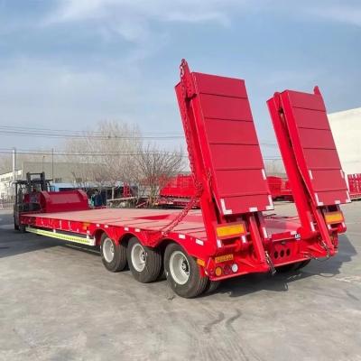 China CCC ISO 40 Ton Heavy Duty Gooseneck Low Loader/Bed Truck Trailer with 2.5 Tons Capacity for sale