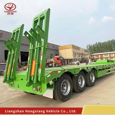 China Customização Vans-tipo Low Bed Trailers 3 eixos para transporte de escavadeiras pesadas à venda