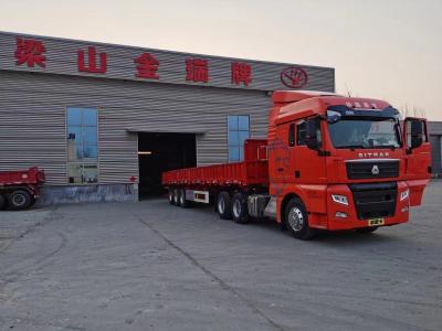China Light Duty 3 Axis Flat Container and Bulk Multi-Purpose Truck Semi-Trailer with 1 for sale