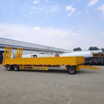 China 5.5 tons Light Duty 3-Axis Sidewall Multi-Function Tractor Hydraulic Ladder Semi-Trailer for sale