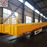 China Customization 3 Axle Flatbed Trailer with Long Side Wall/Sidewall Cargo Semi Trailer for sale