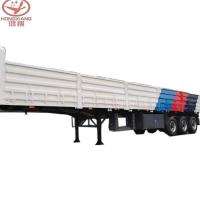China Customization 3 Axle Flatbed Trailer with Long Side Wall/Sidewall Cargo Semi Trailer for sale