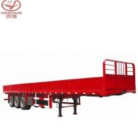 China Customization 3 Axle Flatbed Trailer with Long Side Wall/Sidewall Cargo Semi Trailer for sale