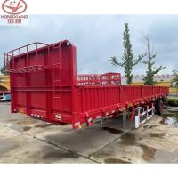 China Customization 3 Axle Flatbed Trailer with Long Side Wall/Sidewall Cargo Semi Trailer for sale