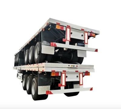 China 1 Year After-sales Service 3 Axles Skeleton Chassis Truck Container Flatbed Trailer for sale