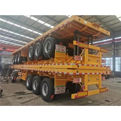 China Dual Line Braking System 3 Axle 40FT 45 FT Skeletal Container Chassis Semi Trailer for sale