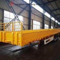 China Not Self-dumping Side Wall Trailer 3 Axle Semi Trailer with Side Board Flatbed for sale