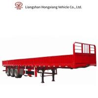 China Not Self-dumping Side Wall Trailer 3 Axle Semi Trailer with Side Board Flatbed for sale