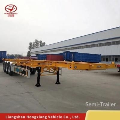 China 3 Axle Extendable Detachable Container Skeleton Semi Trailer Tread 1820mm Extendable for sale