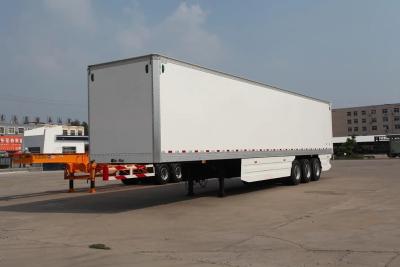 China Suspensão tipo braço cruzado 3 eixo 40t 50ton 60ton Cargo Van Box Semi-reboque para carga à venda