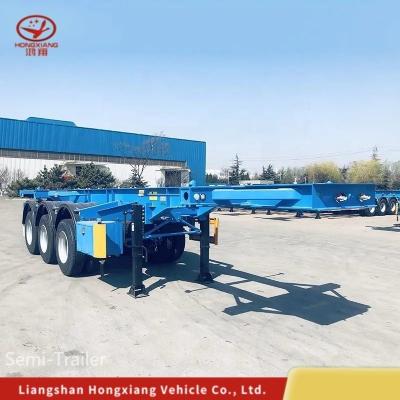 China Grade Medium Duty 3 Axles Skeletal Container Semi Trailer for Port Transportation for sale