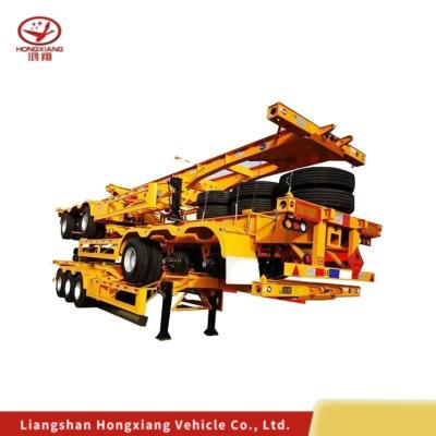 China Immobilize 40FT Skeleton Semi Container Trailer with Dual Line Braking System 3axles for sale