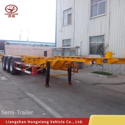 China Immobilize 40FT Skeleton Semi Container Trailer with Dual Line Braking System 3axles for sale