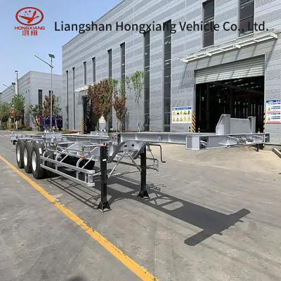 China Self-dumping Container Carrier Skeleton Semi-Trailer Steel Container Chassis Trailer for sale