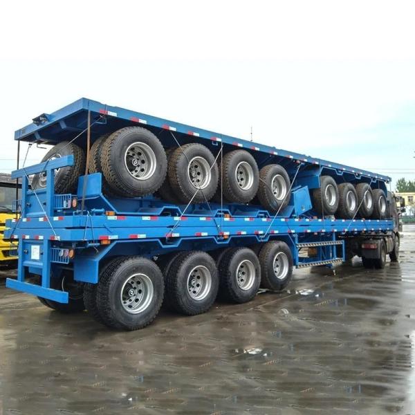 Quality 3 Axle 20 FT 40 FT Marine Container Flatbed Trailer Semi-Trailer with Customizat for sale