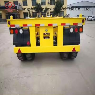 China Colour Skeleton Chassis Semi-Trailer Container Skeleton Foot Container Flatbed Truck for sale