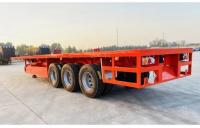 China ABS Anti-lock Braking System 20FT 40FT Double Flatbed Container Trailer Flat Bed Trailer for sale