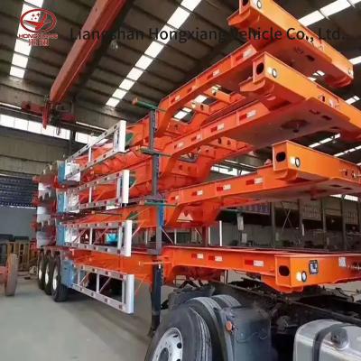 China ABS Anti-lock Braking System Extendable Sliding Mobile Container Skeleton Semi-Trailer for sale