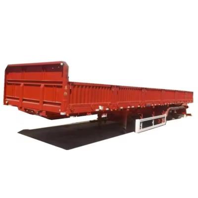 China BPW 12t X 3 Flat Bed Semi Trailer with 60tons Loading Capacity and Air Bag Suspension for sale
