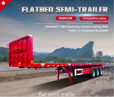 Cina Tipo di braccio crociato 3/4/5 assi 60 tonnellate 40ft rimorchio container camion letto piatto semirimorchio in vendita