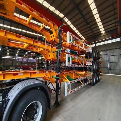 China Exceptional Service Container Carrier Chassis Skeleton Semi Trailer with 1820mm Tread for sale