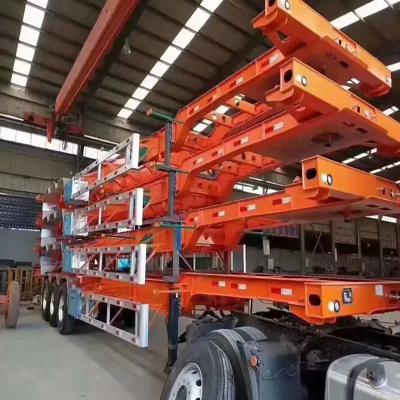 China Exceptional Service Container Carrier Chassis Skeleton Semi Trailer with 1820mm Tread for sale