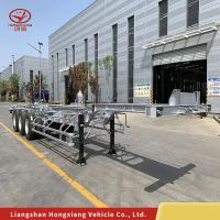 China Flatbed Container Chassis Skeleton Trailer with Dual Line Braking System for sale