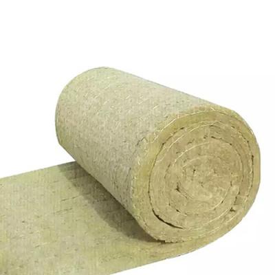 China Thermal Insulation Mineral Wool Blanket Rockwool Roll With Wire Mesh Alumina Foil for sale