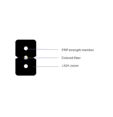 中国 室内FTTHドロップケーブル,FRP強度 メメバー,1-12F,OS2/OM2/OM3/OM4,LSZHの選択 販売のため