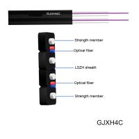 China GJXH4C drop cable Indoor FTTH Drop Cable 2 Core Single Mode Fiber Optic Cable for sale