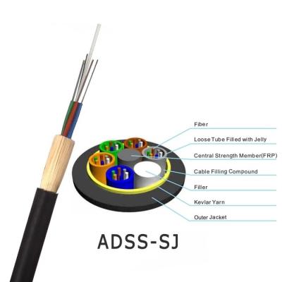 Cina Cavo a fibre ottiche autosufficiente del Tutto dielettrico del cavo a fibre ottiche del centro ADSS di G657A1 G657A2 36 in vendita